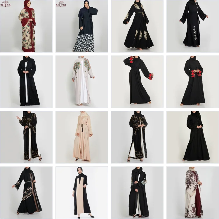 2020 New Design Silk Dress Clothing Muslim Dresses Puff Sleeve Islamic ...