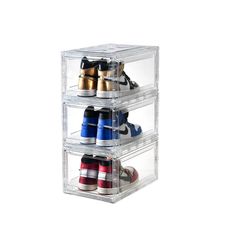 Transparent Plastic Sneaker Stackable Shoe Storage Boxes