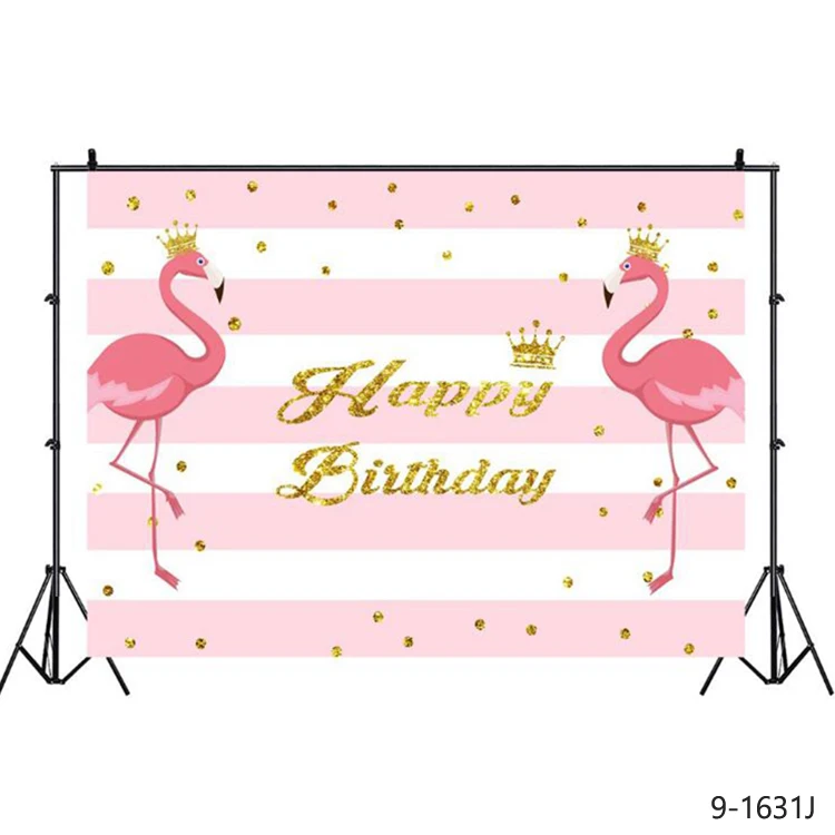 Flamingo Tropical Birthday Photo Backdrop Birthday Party Background ...