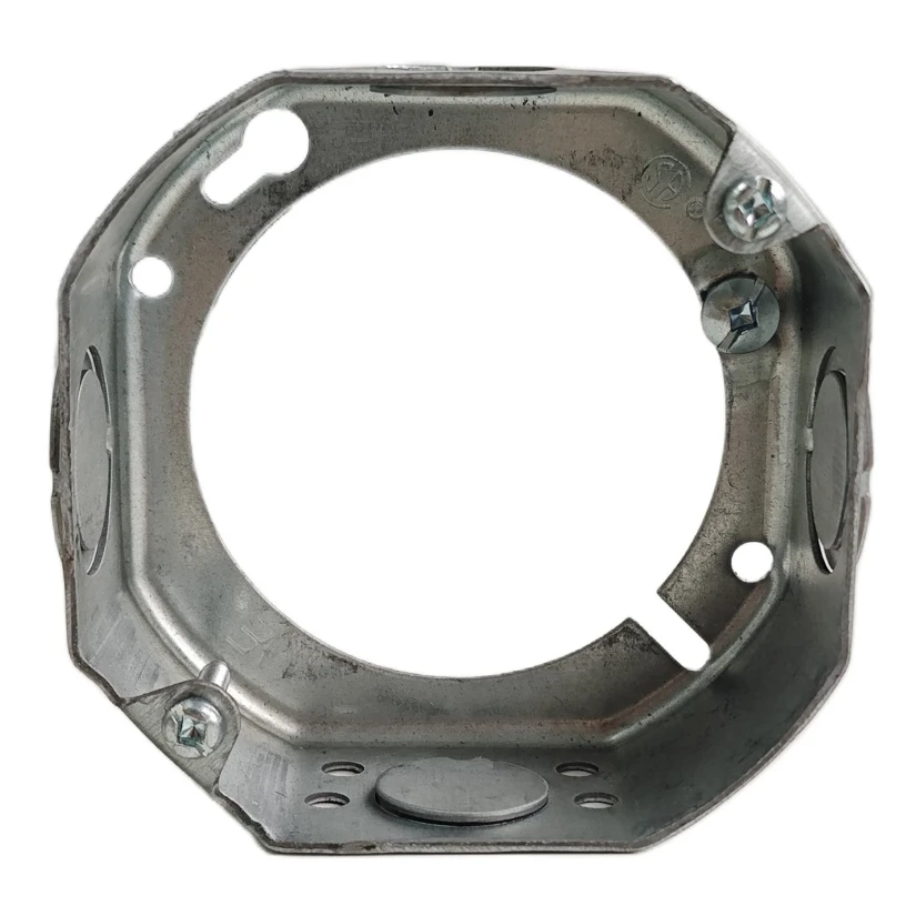 4 in Galvanized Steel Octagon Extension Ring With Ground Screw Drawn 1 ...