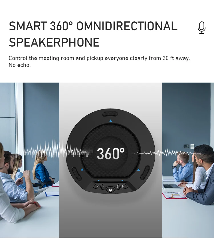 Runpu N30W Wireless Conference Microphone for Medium Rooms