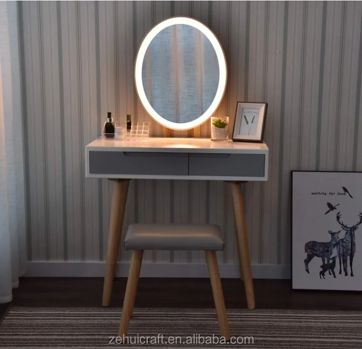 White Simple Makeup Table White Simple Make-up Table,Bench And Table ...