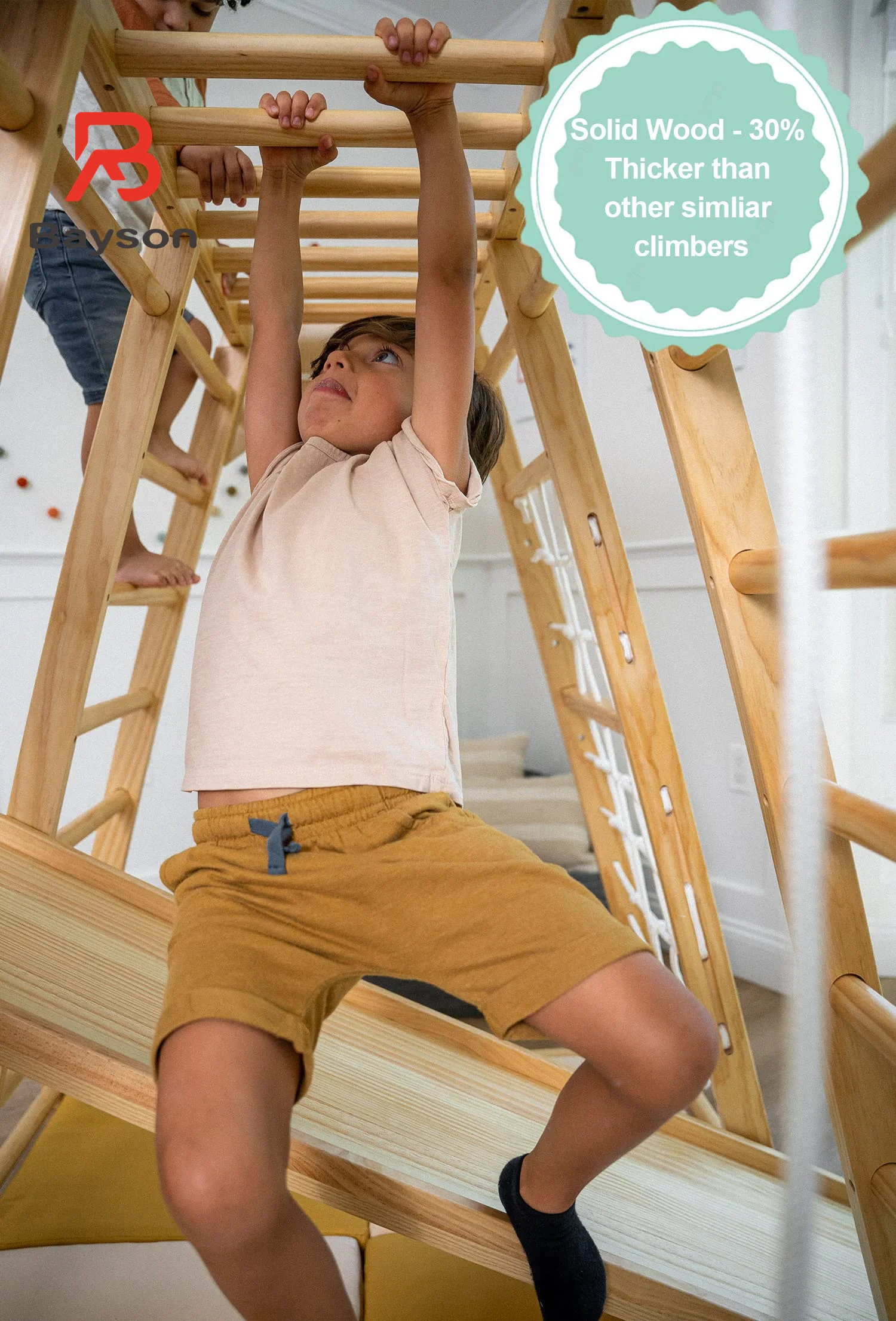 Wooden Climbing Frame Playground Bayson Kids Indoor And Outdoor Wooden ...