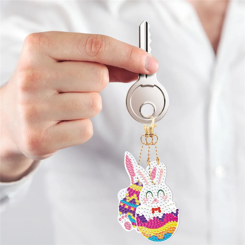 Easter Egg Craft Kits 20-Piece Easter Diamond Painting Keychain Kit ...