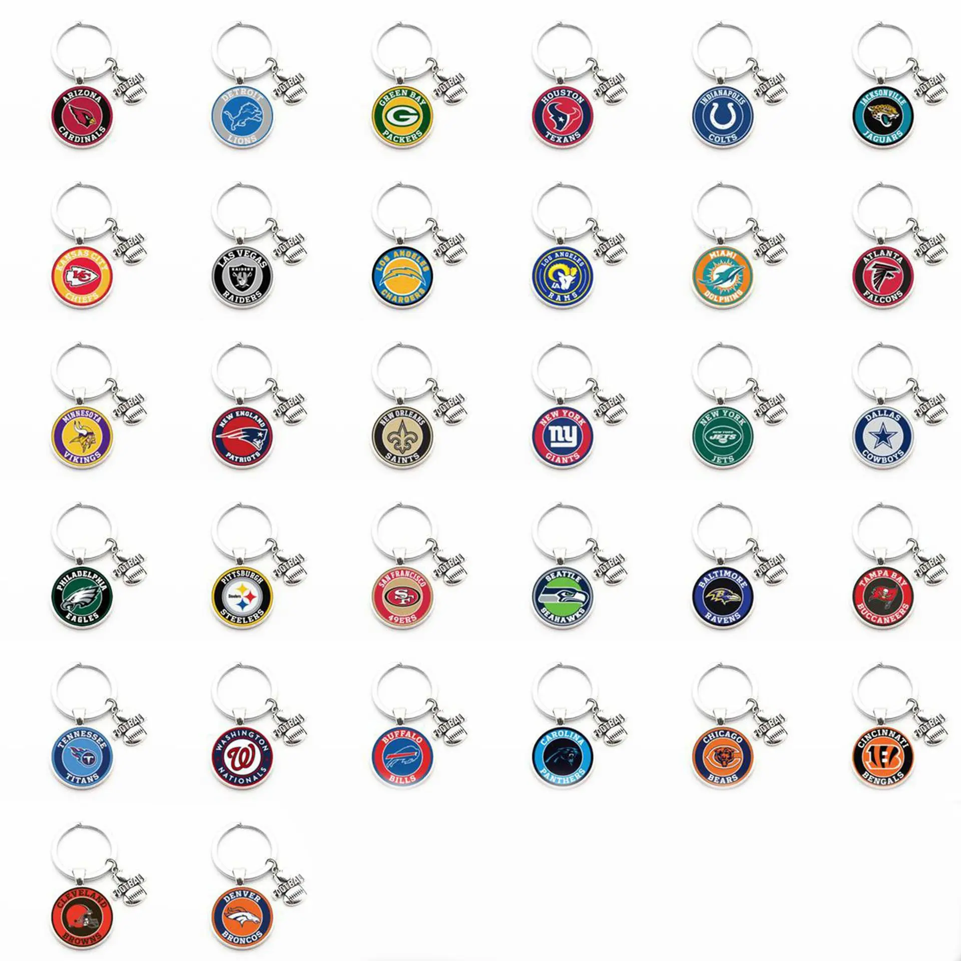 Shop Custom Football Keychains - NFL Team Logo Designs