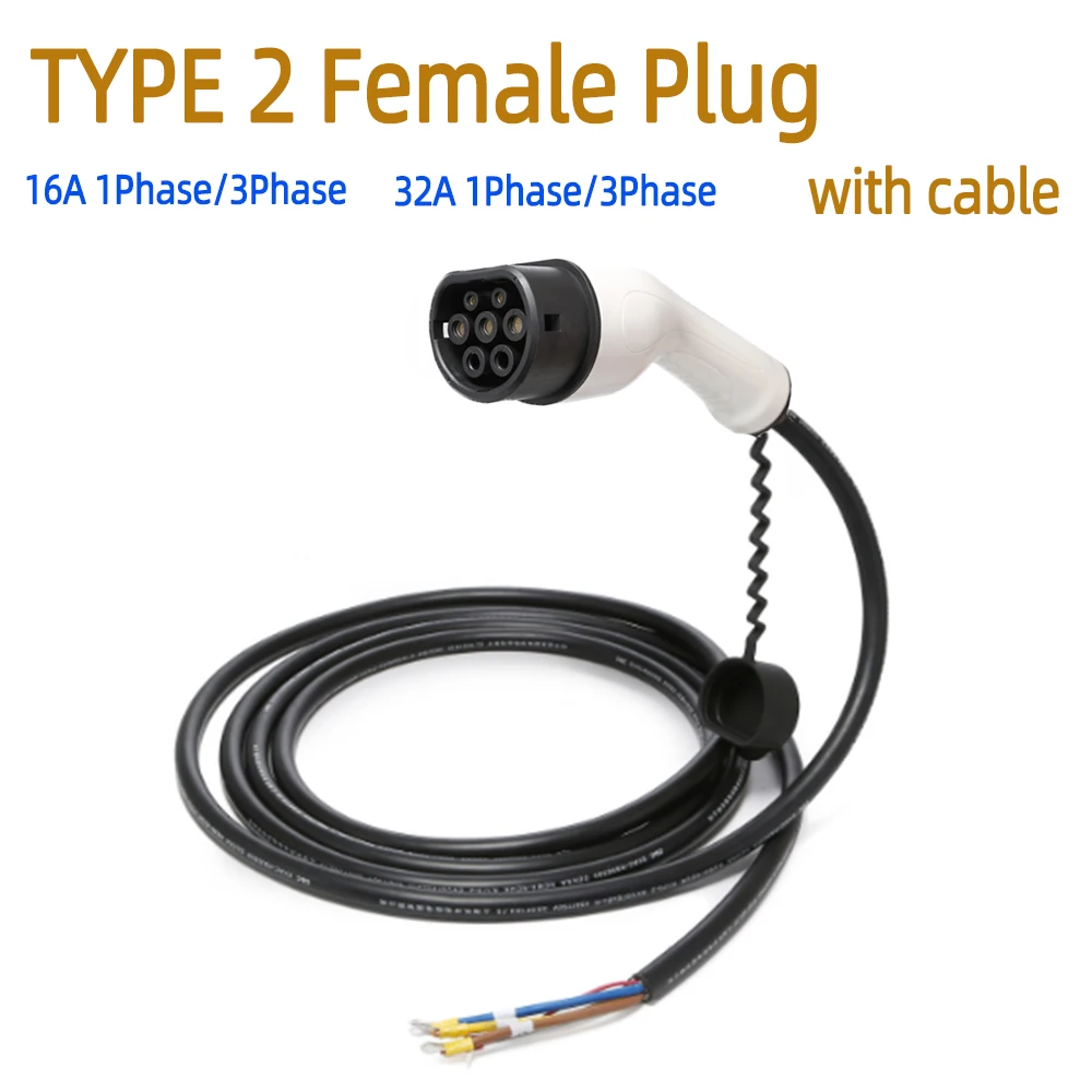 Iec 62196-2 22kw Ac 415v 32a Ev Charge Cable Type 2 Plug With 5m Cables ...