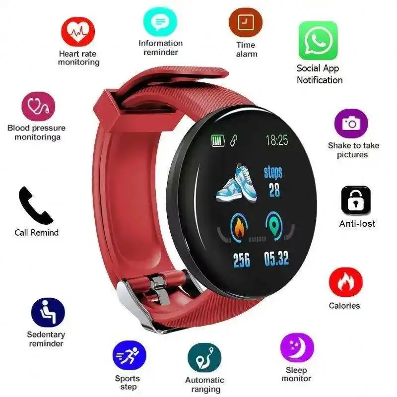 D18 Smart Watch - Versatile Fitness Tracker for Men & Women