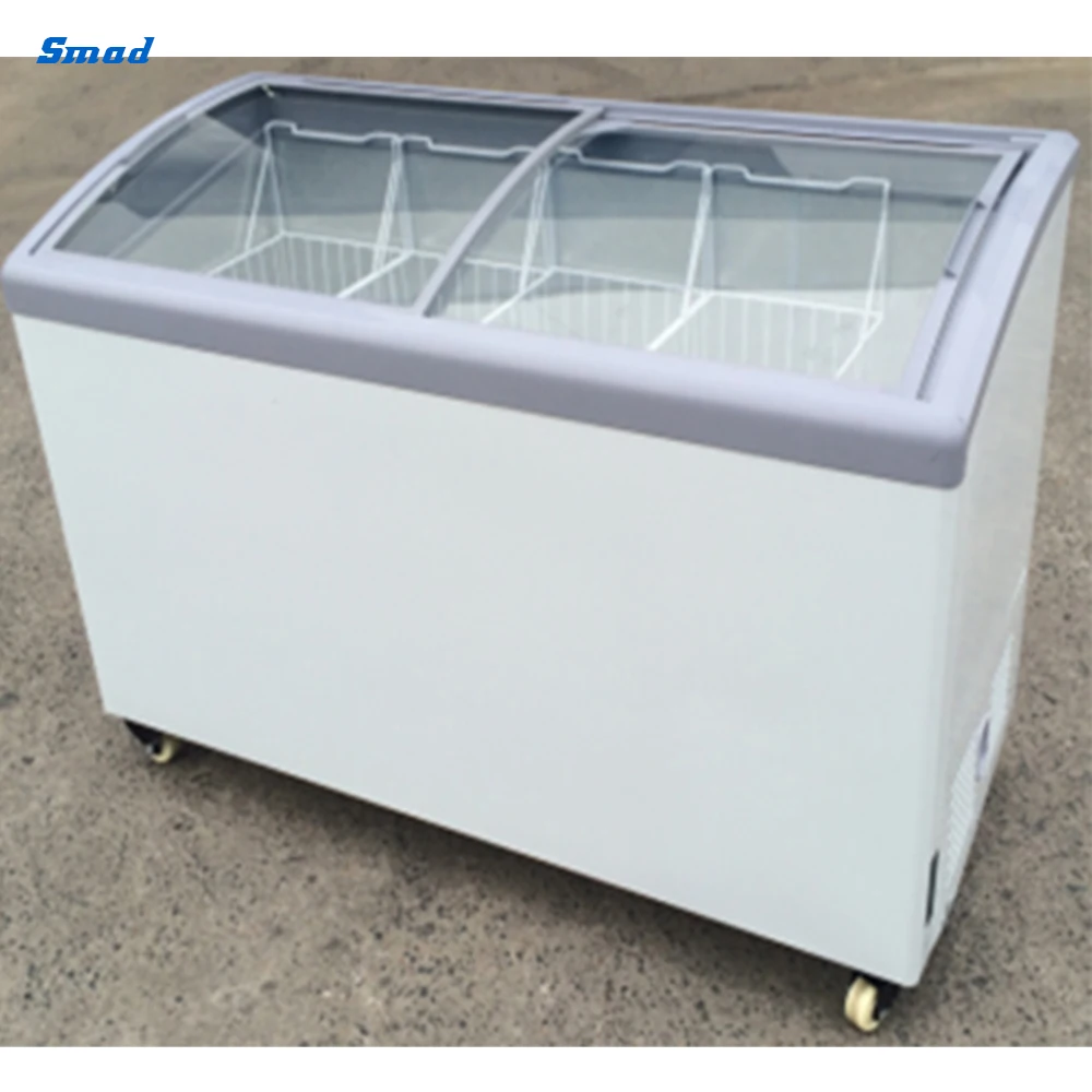 Small Glass Lid Curved Top Glass Door Chest Deep Freezer Small Ice ...