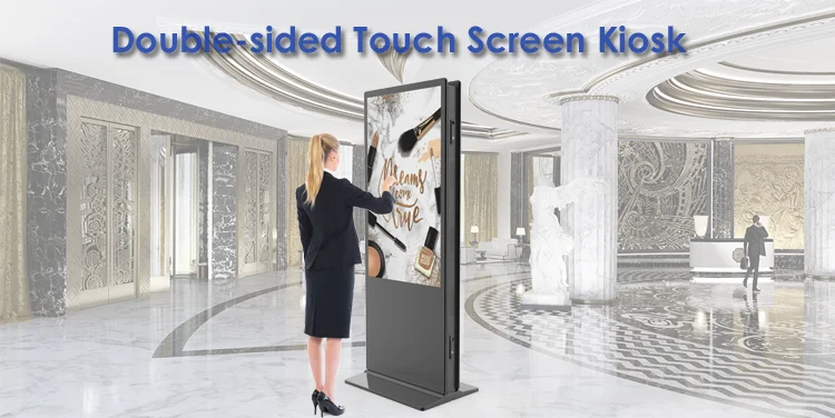 55 Inch Floor Standing Double Sided Touch Screen Computer Monitor ...