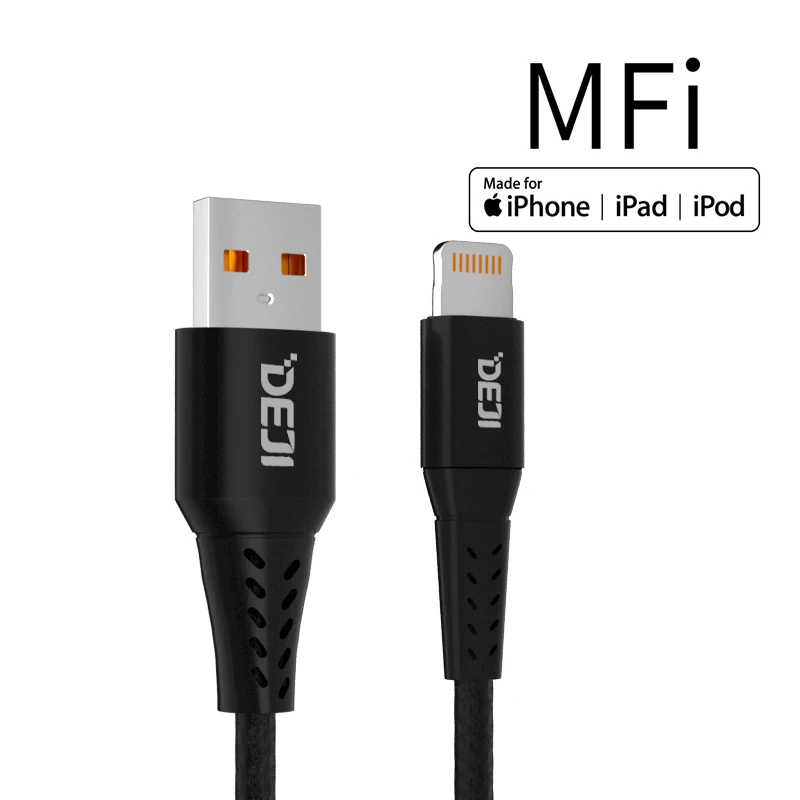 Mfi Super Durable Steel Wire Braided Data Cable For Phone Usb2.0 2.4a ...