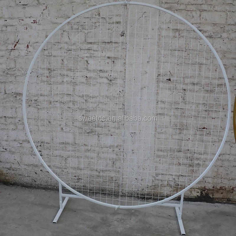 Wholesale Wedding Decoration Metal Circle Grid Stand Gold Round Mesh ...