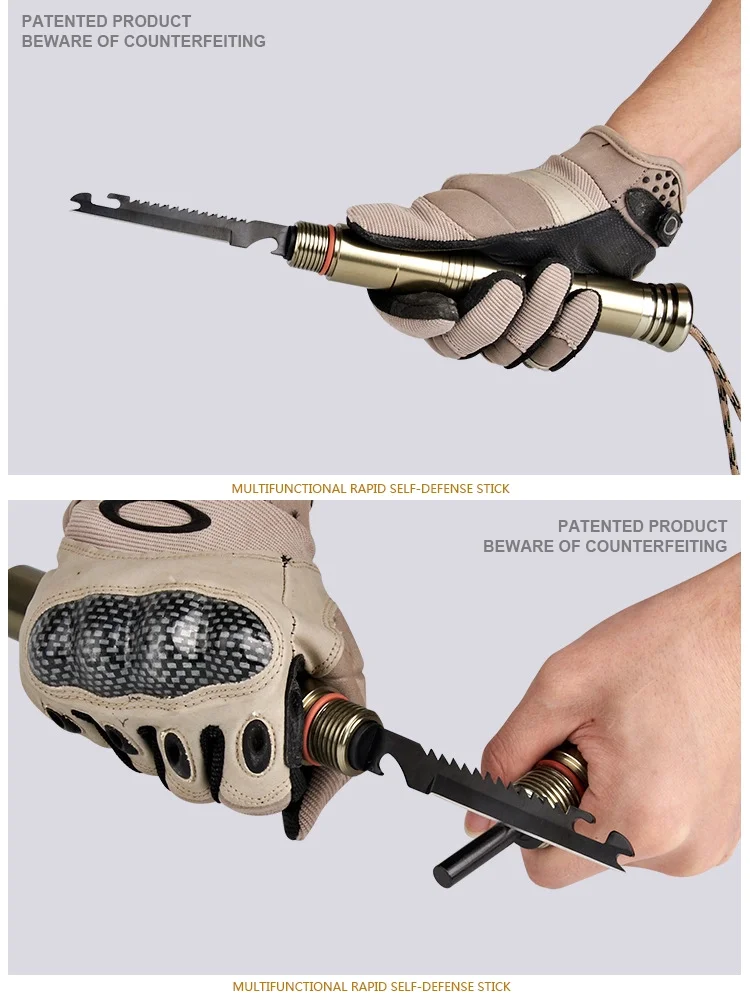 Folding Portable Camping Walking Self-Defense Tool Tactical Stick