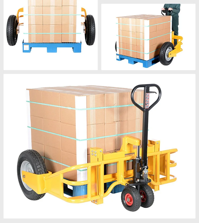 1 Ton Mountain Type Manual Forklift Hand-pulled Off-road Pallet Truck ...