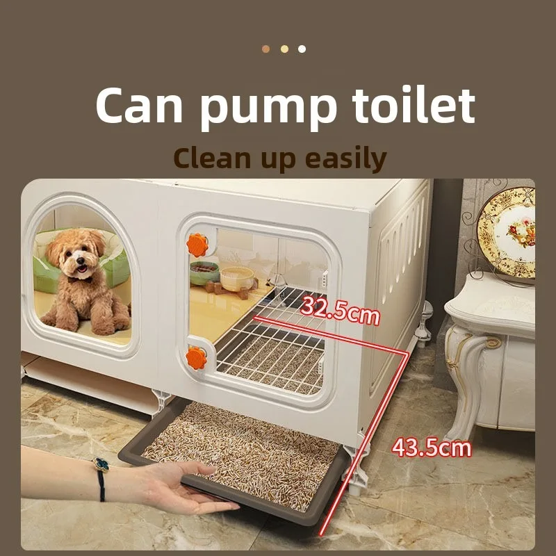All-In-One Customizable Pet Villa with Feeding Area and Toilet Window ...