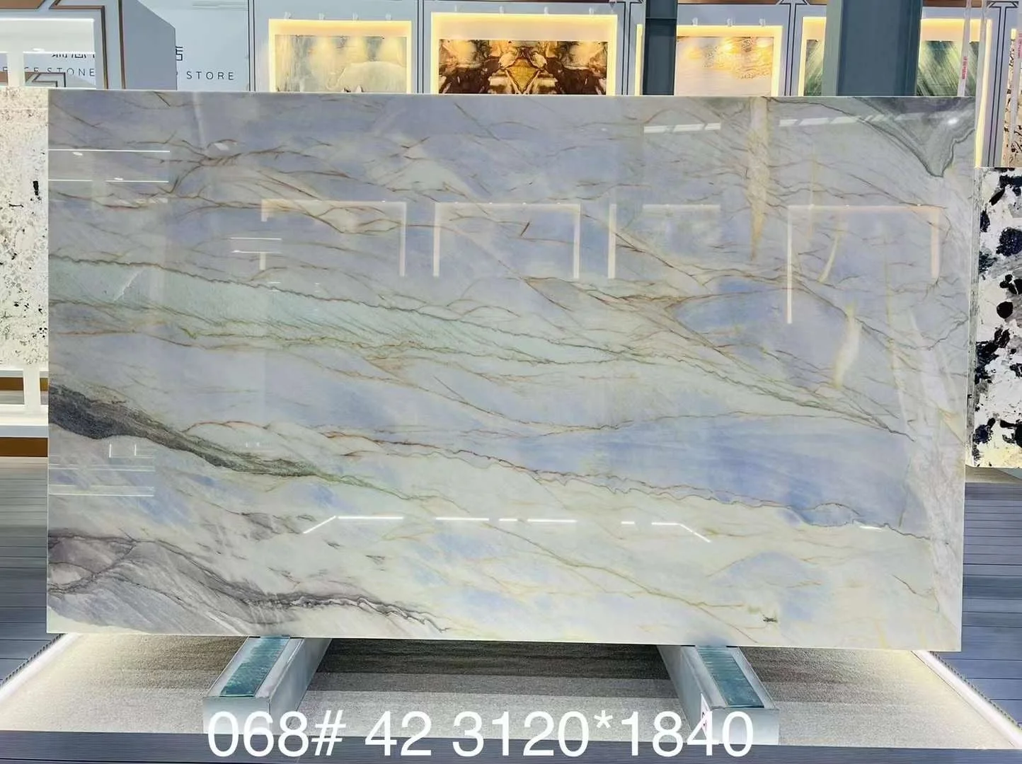 Natural Ocean Blue Marble Wall Panel Flooring Tiles Bathroom Table Top ...