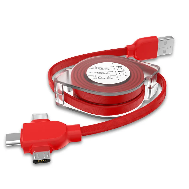 Multi-function 3 In 1 Data Cable 5a Retractable Fast Charging Data ...