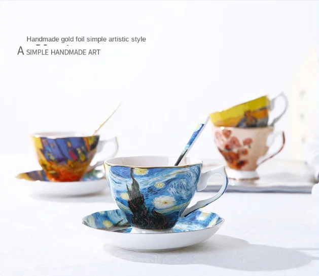 Van Gogh Art Oil Painting Cup - Turkish Bone China Mugs