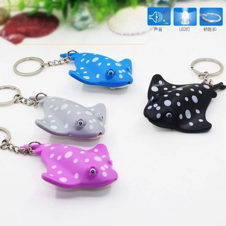 Manta Ray LED Sound Keychain - Creative Sea Animal Gift
