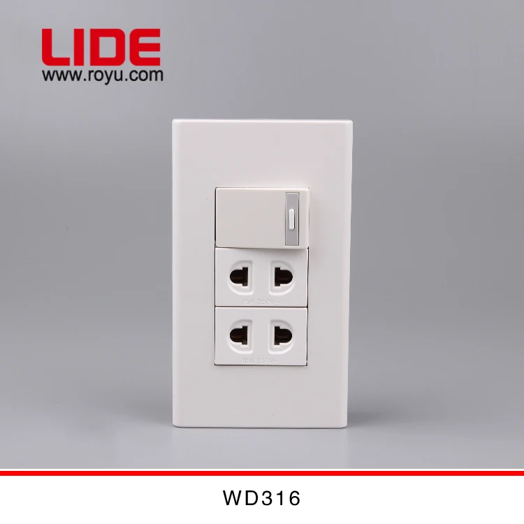 Luxury Double Duplex Universal Socket With Grounding And Shutter Pc ...