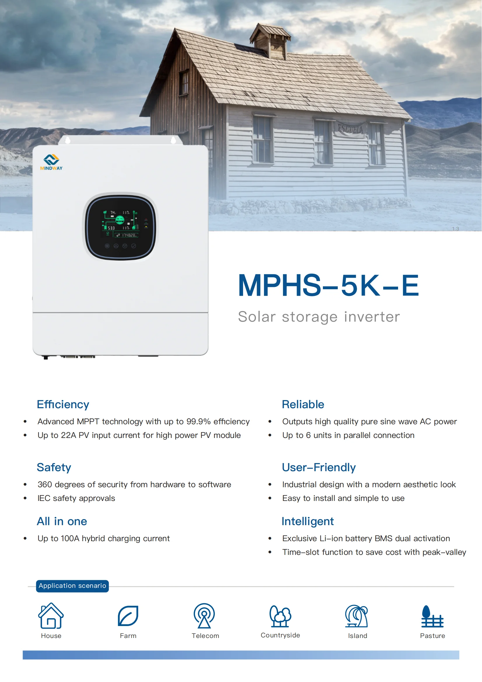 Hybrid Solar Inverter 220/230v Dc Ac Pure Sine Wave Solar Inverter ...