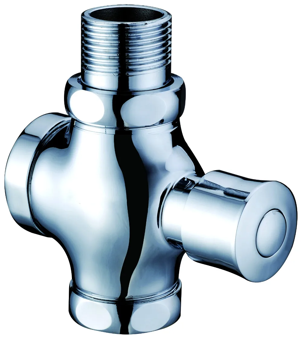 Chrome Plated Full Brass Self Closing Flush Valve For Toilet ...