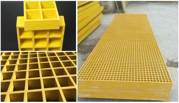 Fiberglass Plastic Floor Gridfloor Grating With Grit