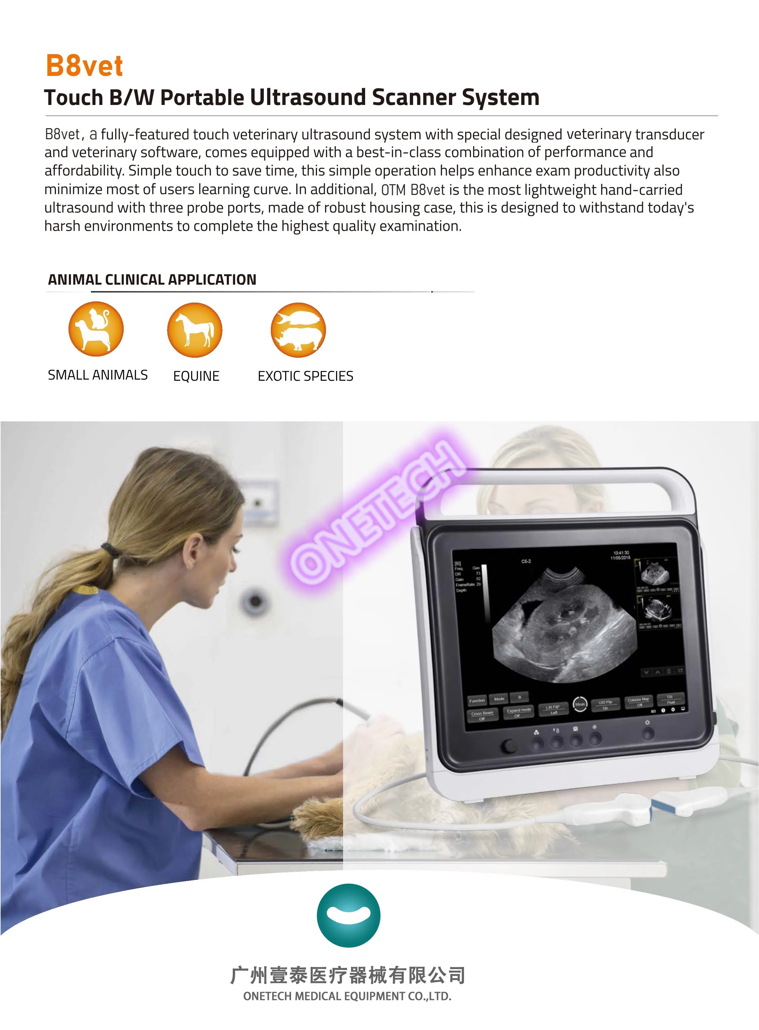 Compact And Light Large Touch Screen Ultrasound Scanner / Portable ...