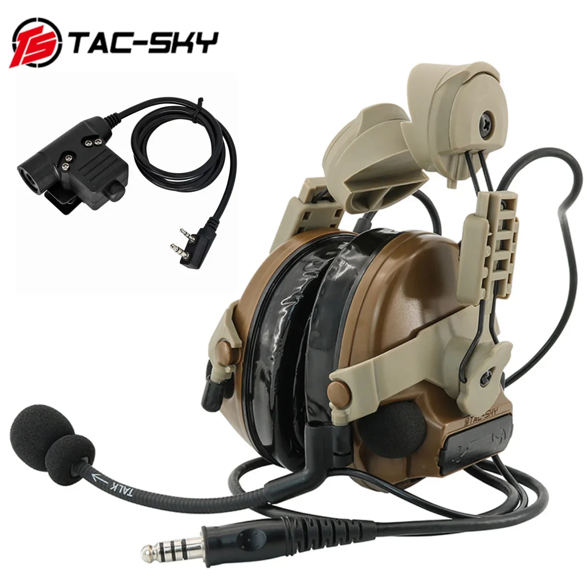 TS TAC-SKY Tactical Helmet Headset for ARC Rail FAST Series Helmet ...