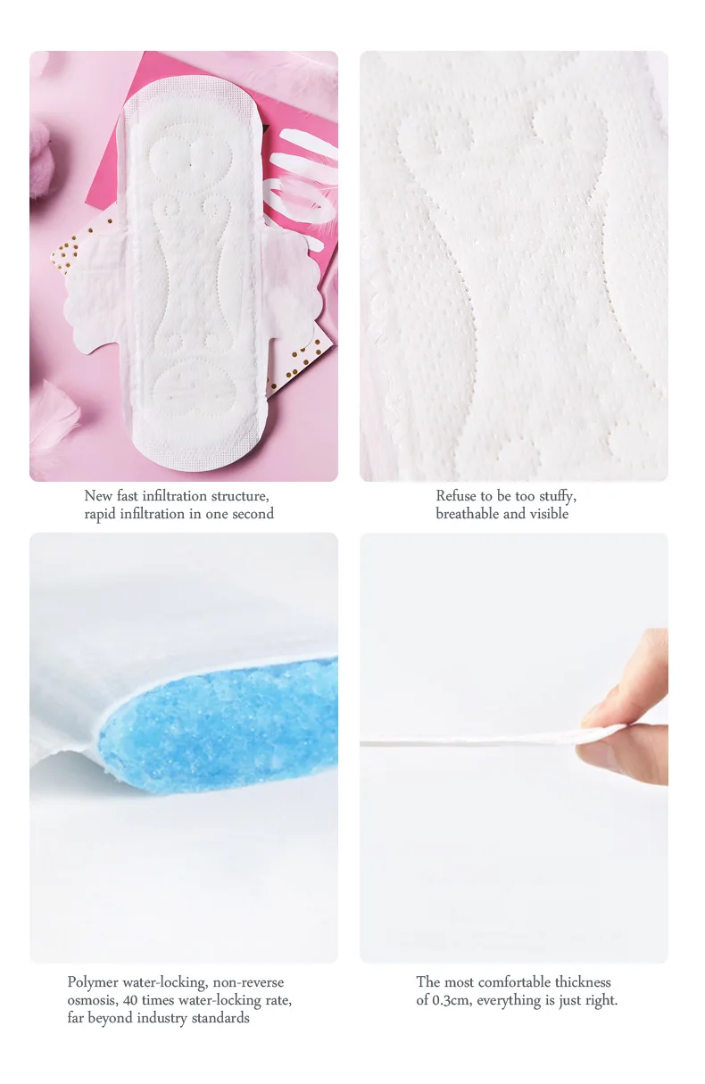 Wholesale Women's Winged Women Pads Feminine Sanitary Napkin Customized ...