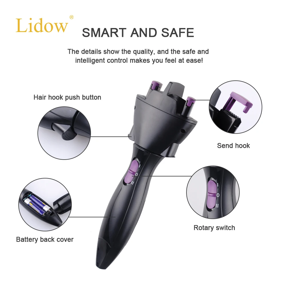 LIDOW USB Automatic Hair Braider Electric Hair Twist Machine Hair ...