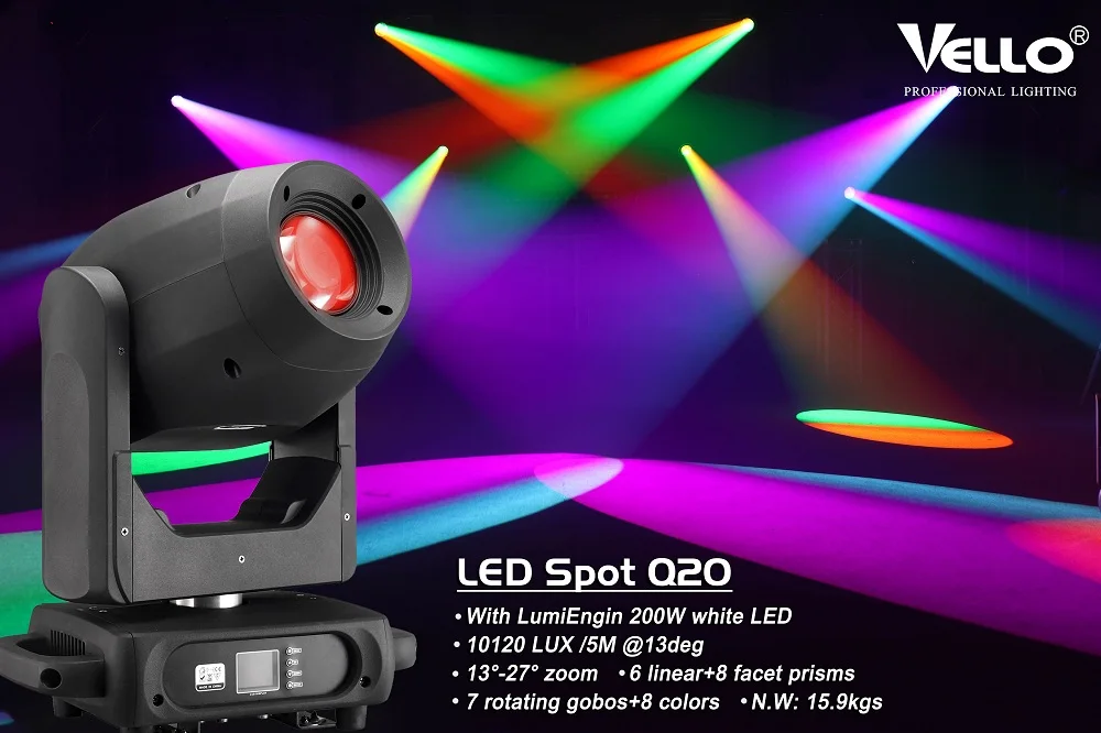 Vello 280W LED Moving Head Spot Light - Professional Stage Lighting ...
