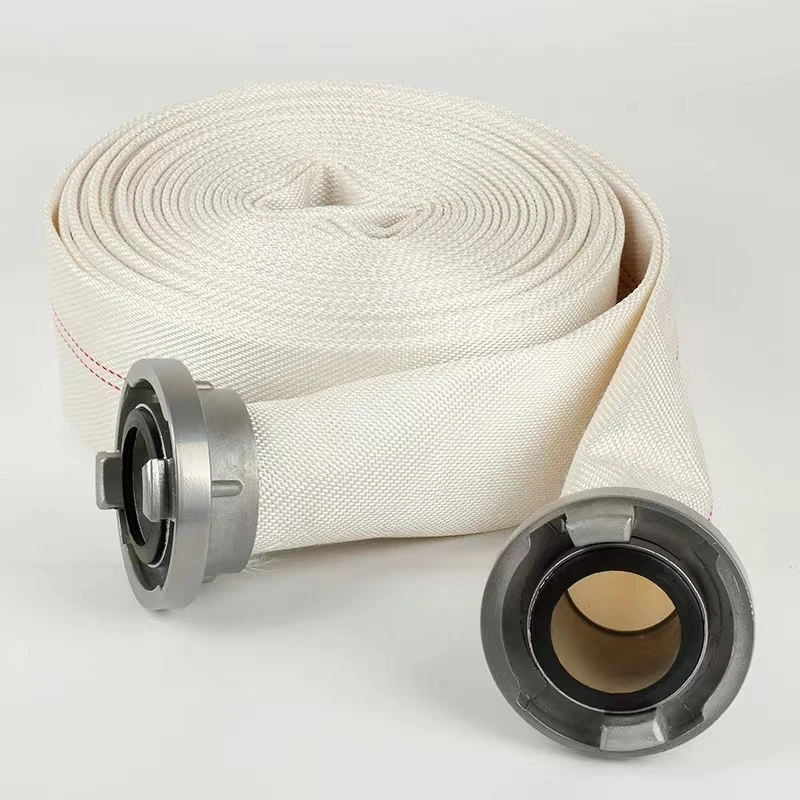 2-inch White Firefighting Fire Hoses 200 Psi Canvas Pipe For ...