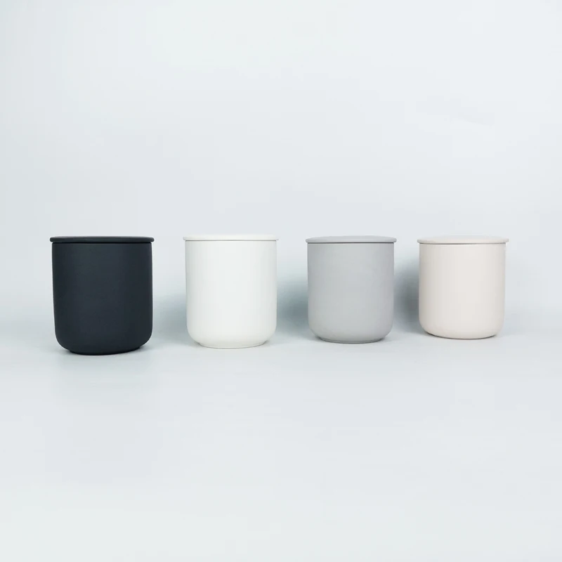 Wholesale Fancy Ceramic Candle Containers - Matt White Jars