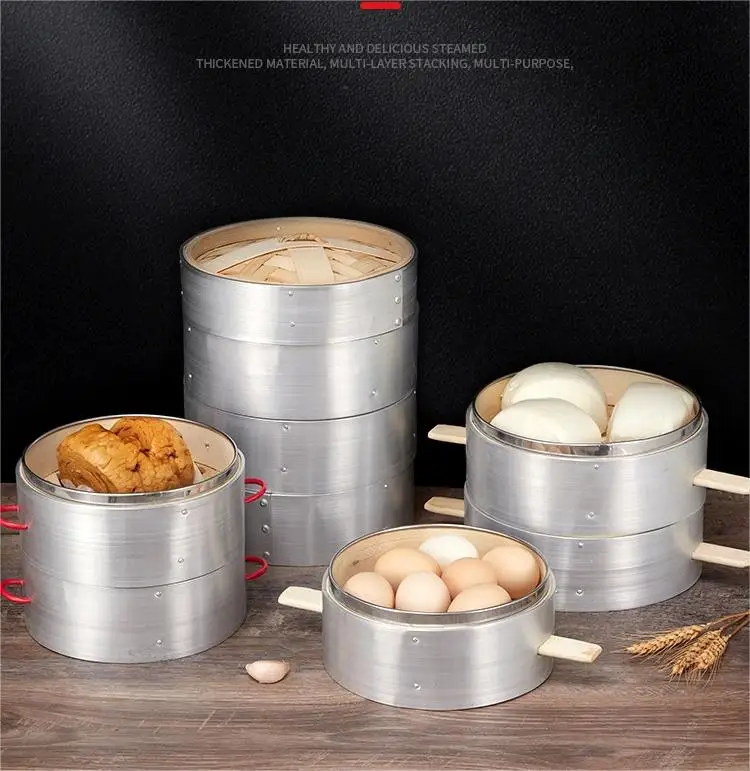 Mu Mini Dim Sum Steamer Dumpling Eco Minin Bamboo Silicone Mat Aluminum ...