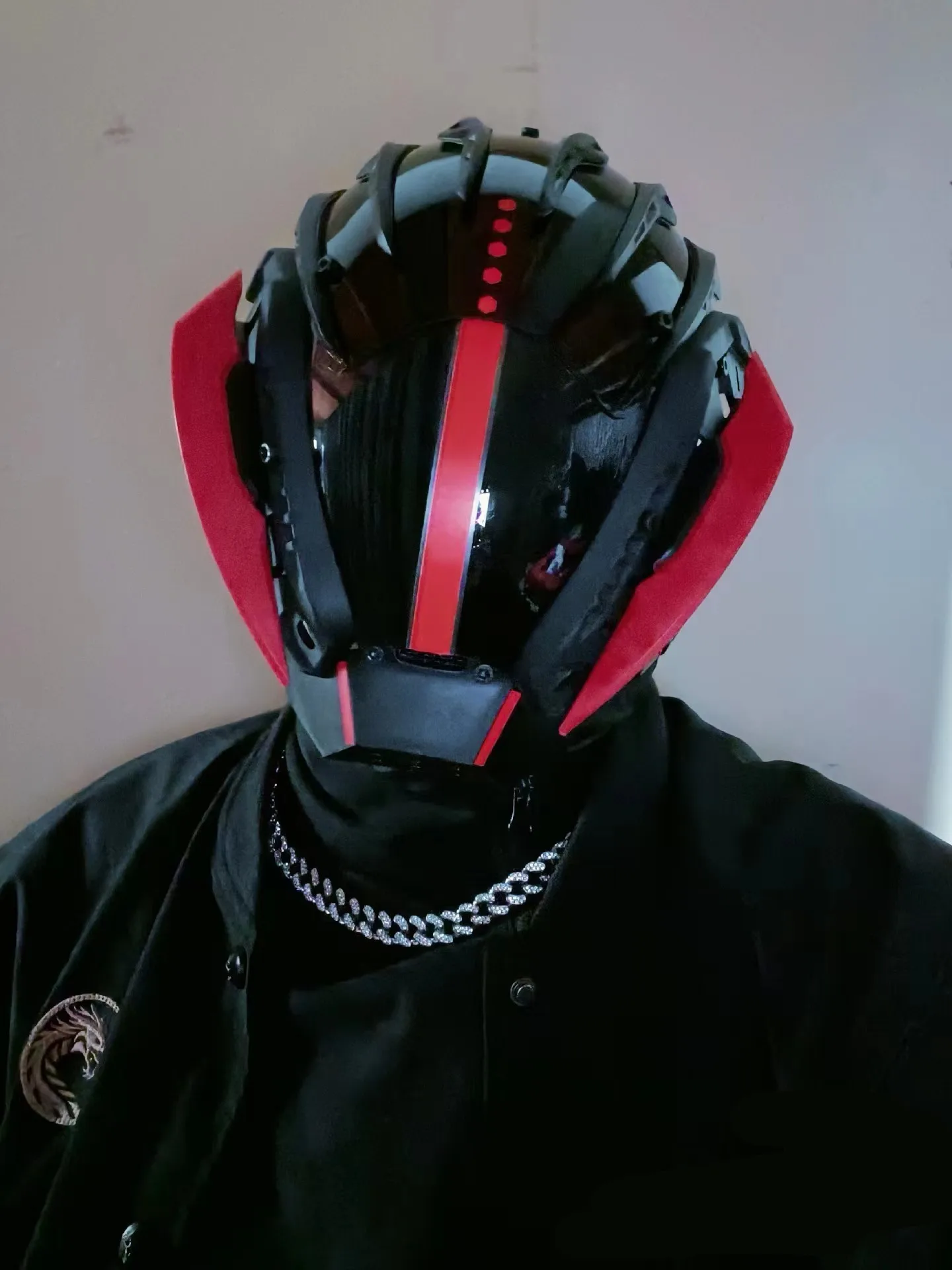 Cyberpunk Techwear Mask for Halloween Cosplay, LED Helmet Accessory for ...