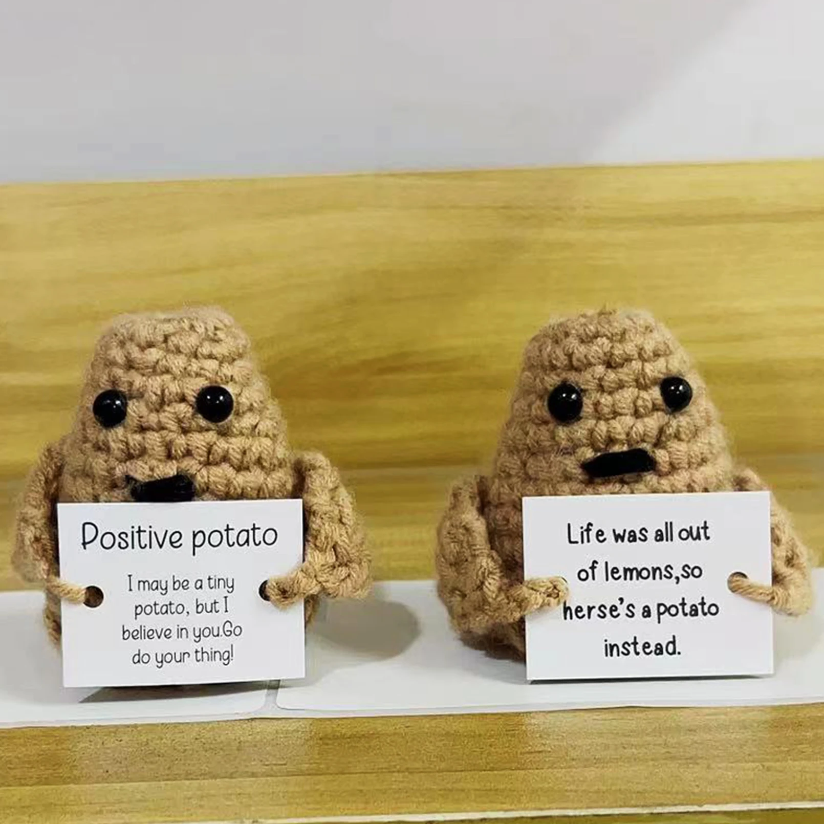 Funny Positive Potato Cute Wool Knitting Doll with Positive Card ...