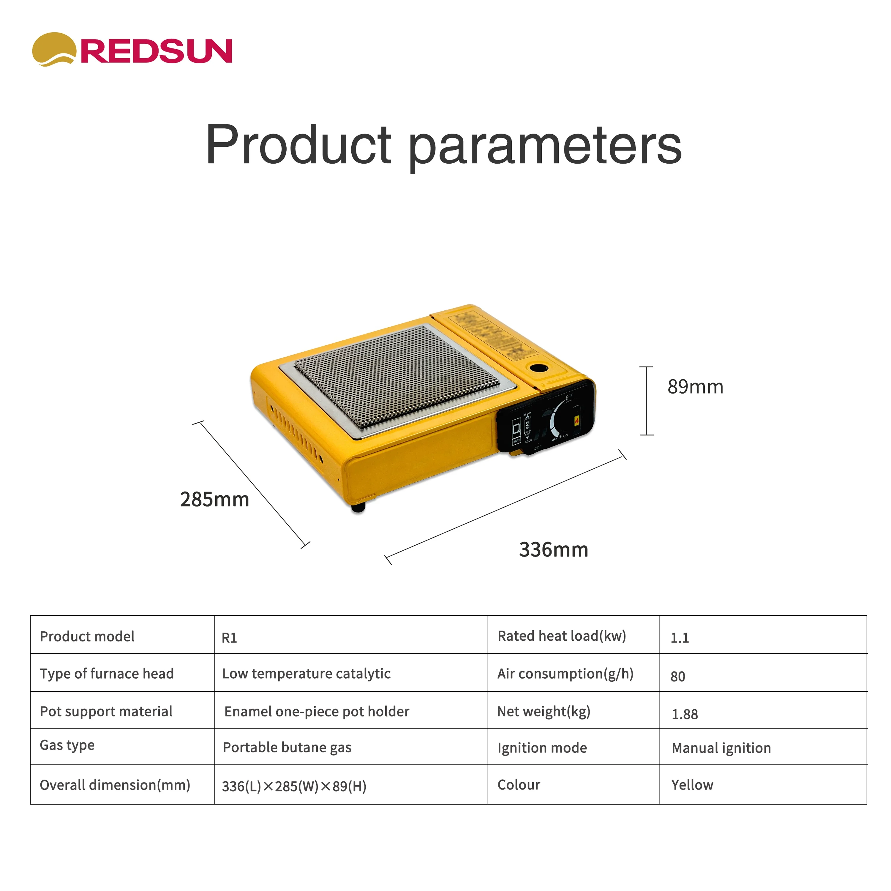 Redsun Low Temperature Catalytic Combustion Safety Windproof 2 In 1 Portable Gas Stove Cassette ...