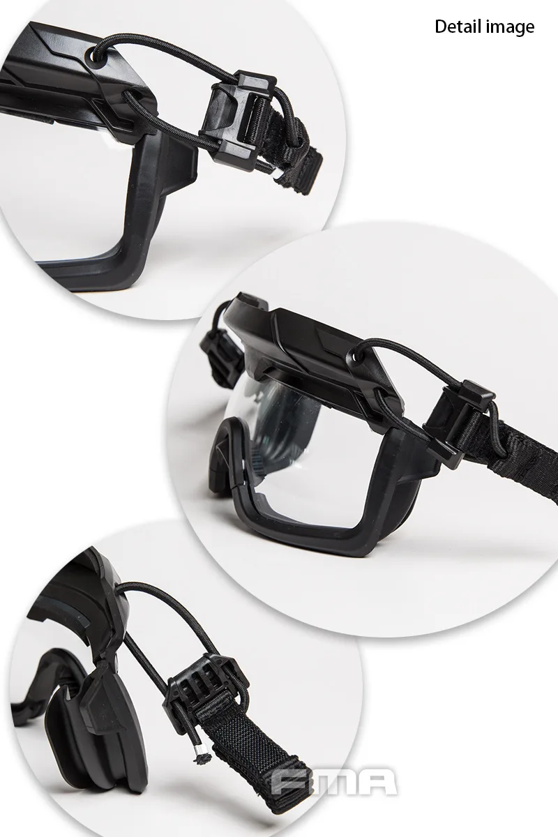 FMA Tactical Helmet with 3mm Thickness Anti-Fog Split Goggles CS Field ...