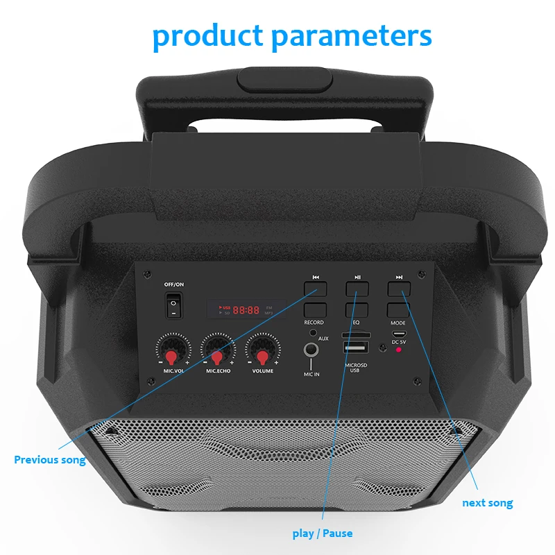 Merison 8 Inch Full Range Party Karaoke DJ Video Trolley