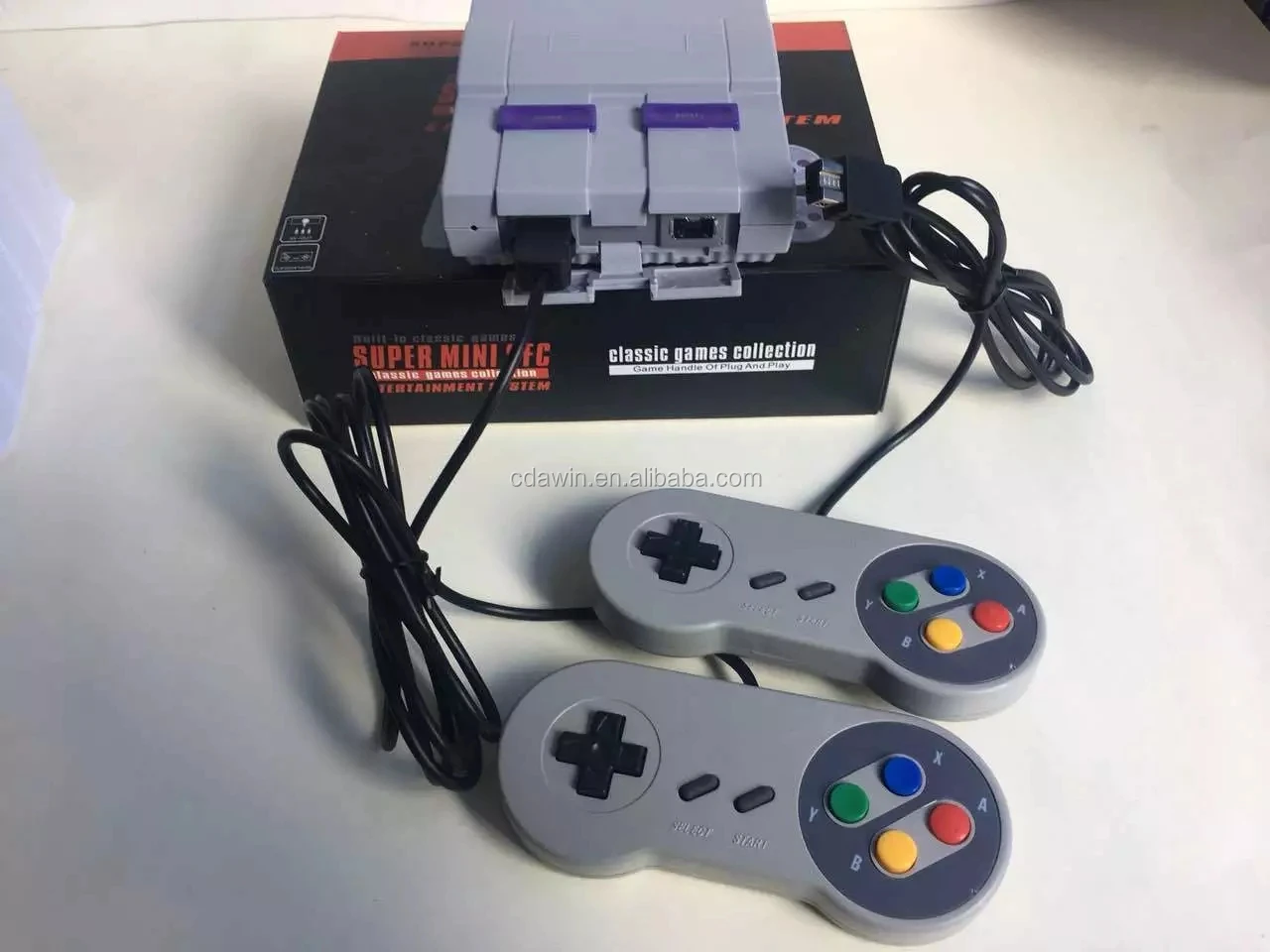 16 Bit Snes Retro Video Game Console Built In 94 Games With 2 Joysticks ...