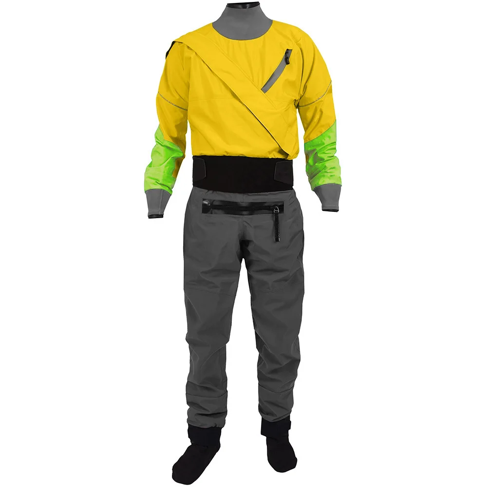 Men's 160D Taslon Neck Cuffs Kayak Drysuit with Latex Gasket Seal Chest ...