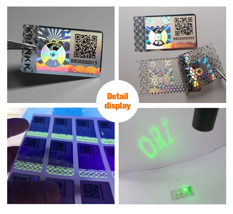 3d Custom Hologram Sticker Holographic Security Label With Qr Code 