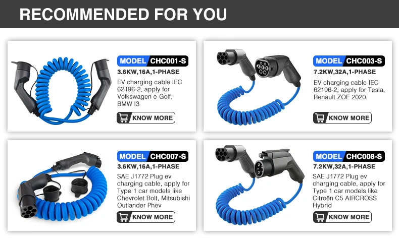 Electric Car Charging Cable - 16A EVSE Cable for New Energy Vehicles