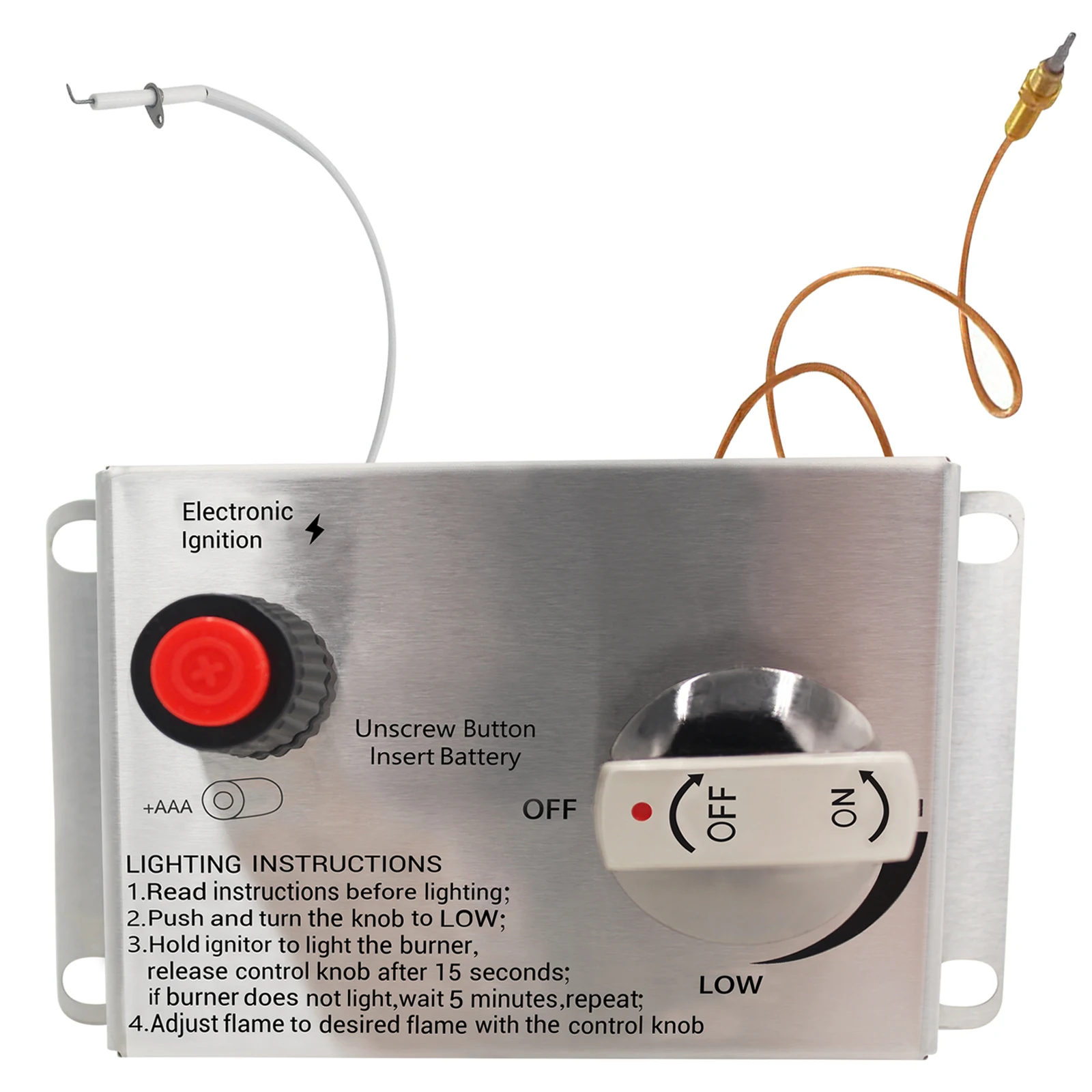 Fire Pit Gas Burner Control Panel Kit - 304 Stainless Steel