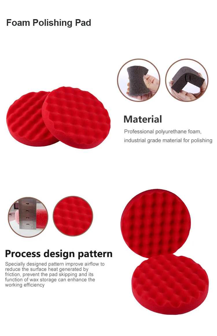 EVERTOOL 6" Soft Buff DA Foam Polishing Disc Waffle Finishing Pad ...