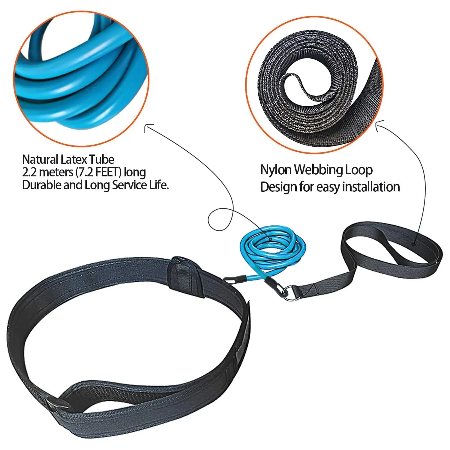 Swim Tether Stationary Swimming System Pool Harness Equipment Training ...