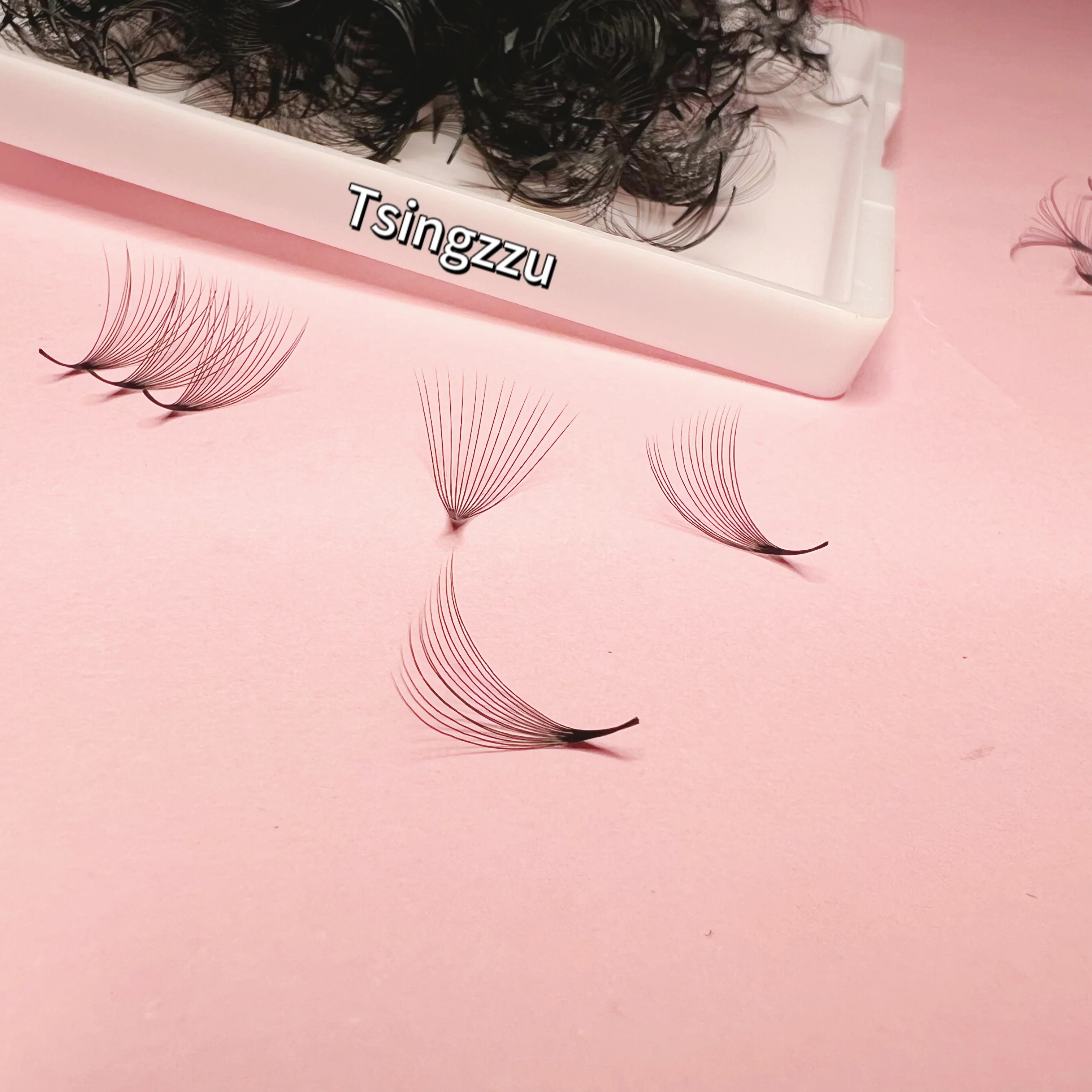 Korean Handmade Silk Pre Fanned Eyelashes Pointy Base Premade Loose Fan ...