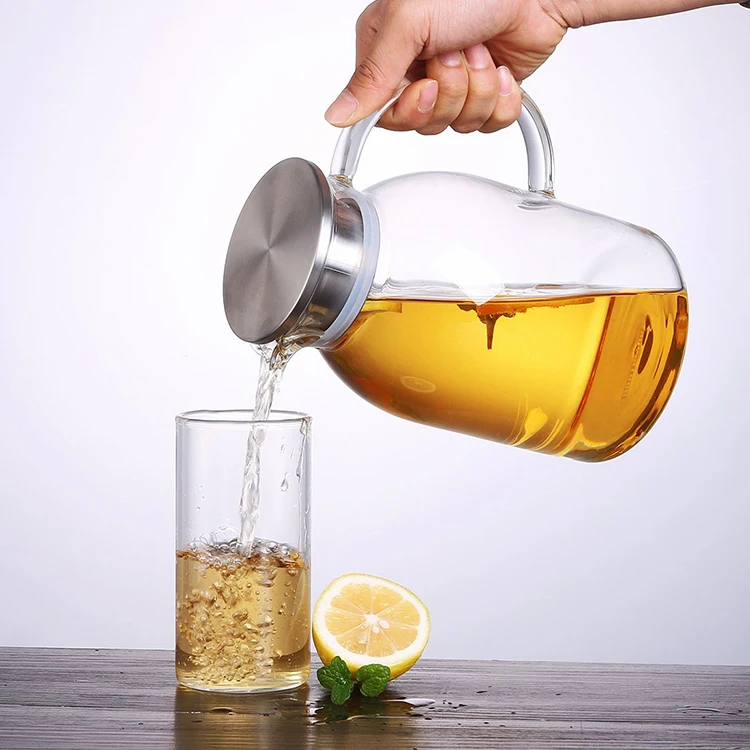 Hot Sale Pyrex Clear High Borosilicate Glass Tea Kettle Large Cool ...