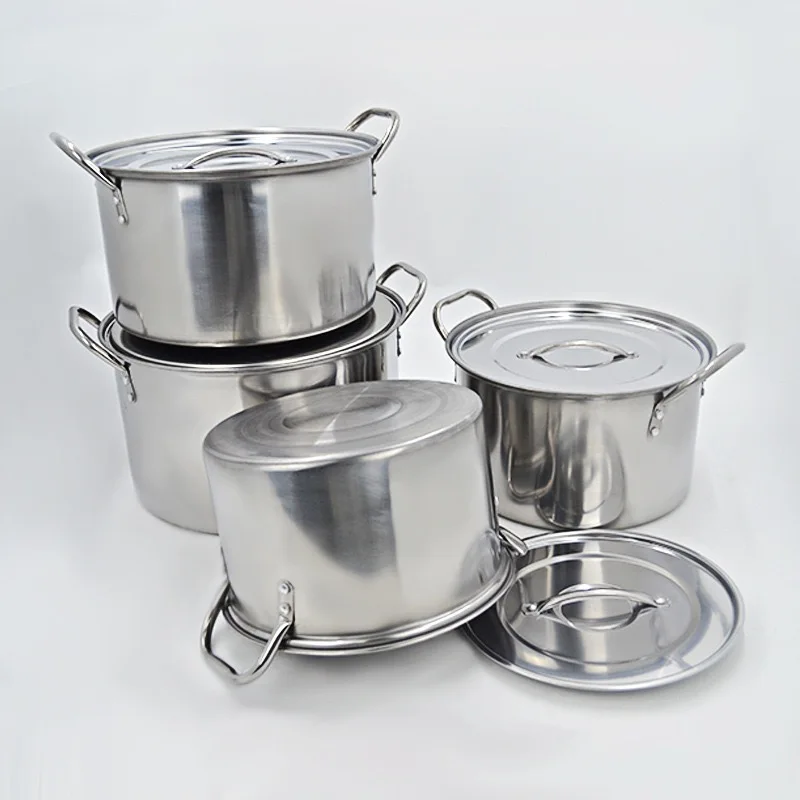 4PCS Large Capacity Stainless Steel Pots and Pans Set for Home, Hotel ...