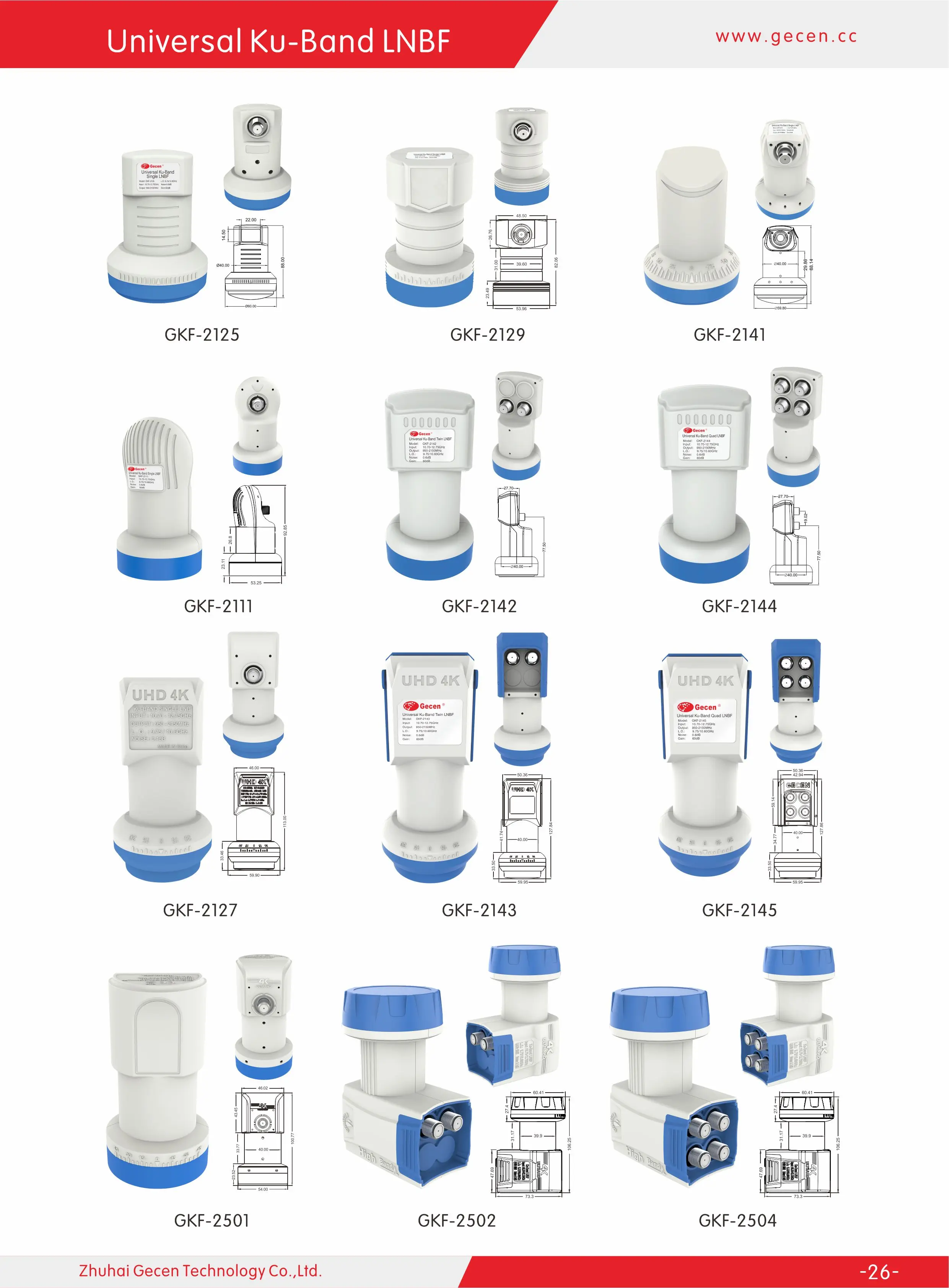 Hot Selling Digital Hd Satellite Lnb Universal C Ku Band Lnb One Output ...